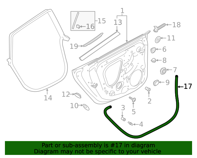 8W8-839-911-B - Door Weather-Strip 2019-2023 Audi | Audi OEM Parts