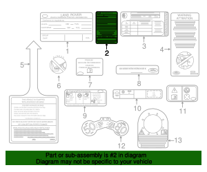 2022 Land Rover Discovery Tire Information Label LR146888 | OEM Parts ...