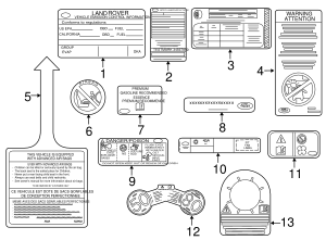 Genuine OEM Tire Info Label Part# LR090330 Fits 2017-2020 Land Rover ...