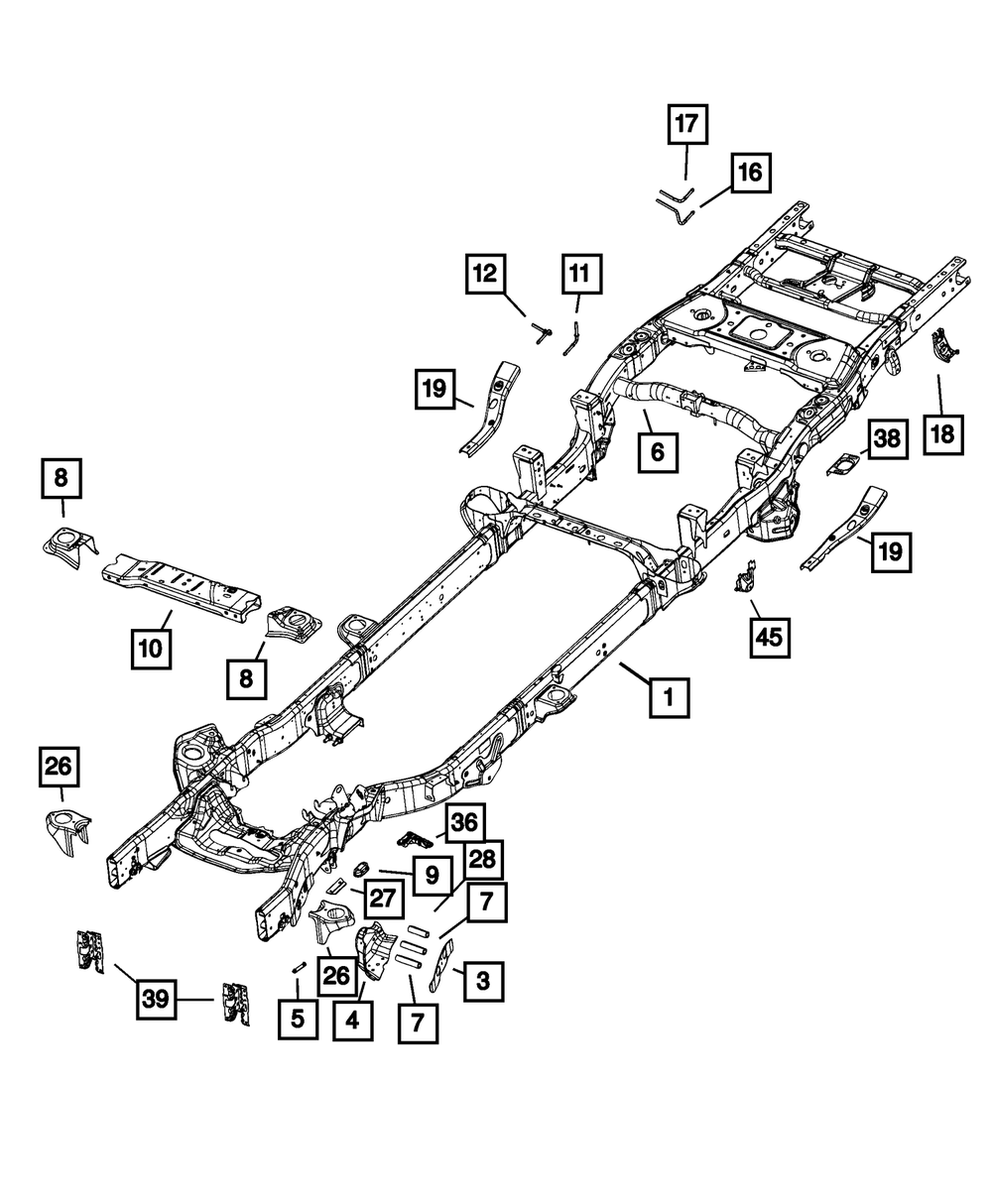 2019 Ram 3500 Chassis Frame Assembly 68690825AA | My Mopar Parts