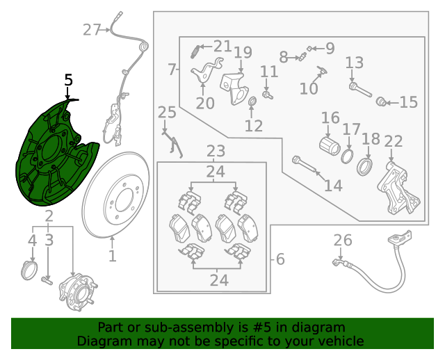 58391-Q5400 - Backing Plate 2021-2022 Kia Seltos | Kia.Parts Store