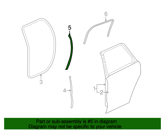 2009-2017 Chevrolet Traverse Rear Passenger Side Door Rear Lower ...