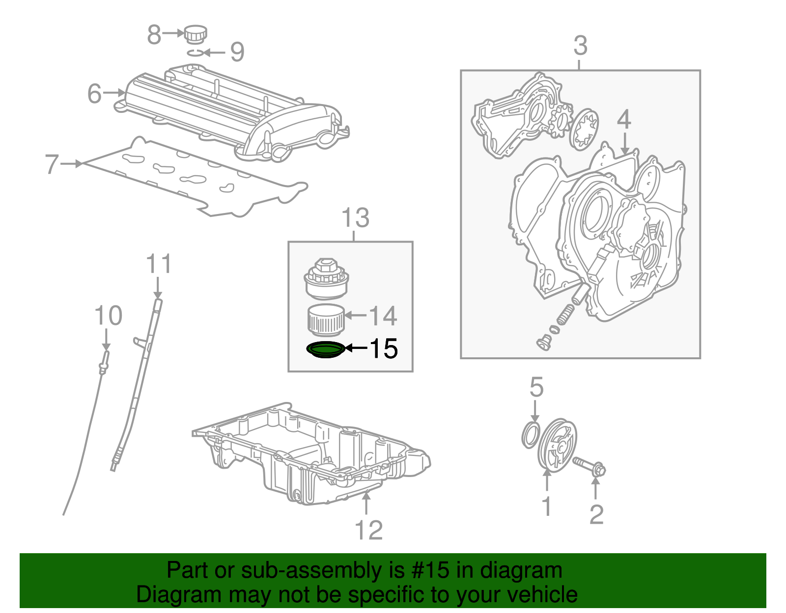 12580255 - Engine Oil Filter Housing Seal (O-Ring) 2000-2017 GM ...