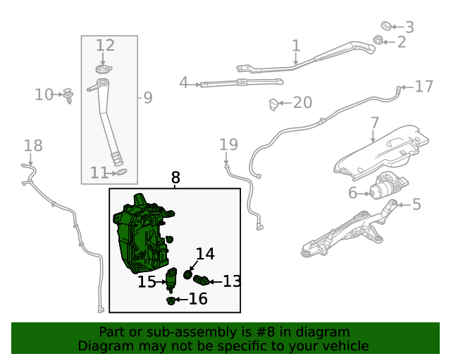 2021-2024 Chevrolet Trailblazer Windshield Washer Solvent Container ...