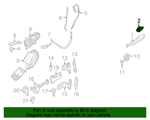 2009-2019 BMW Cover for grip, lower left 51-21-7-292-575 ...