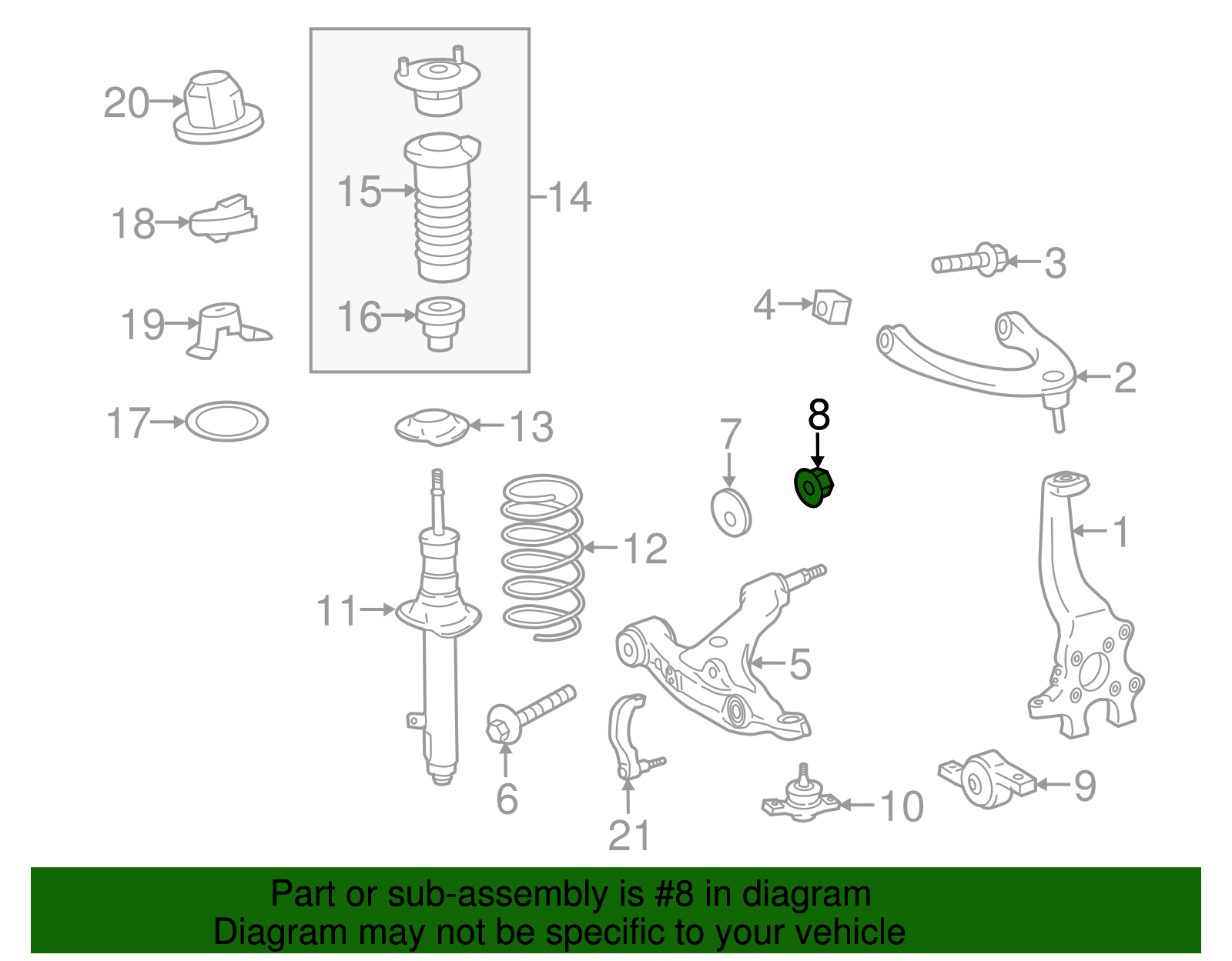 90178-A0001 - Lower Control Arm Nut - 2003-2024 Lexus | My L Parts