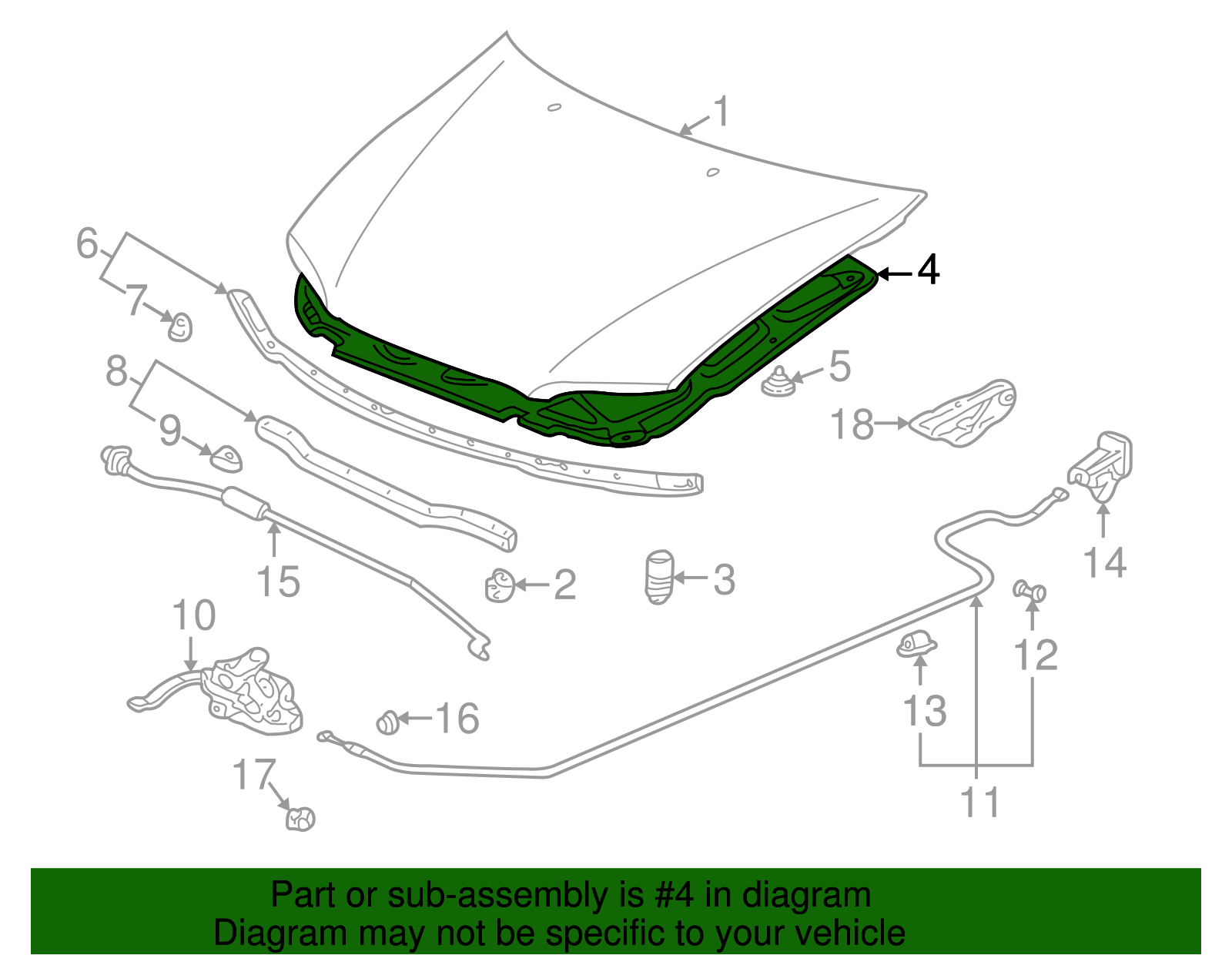 74141-S0X-A01 - 1999-2004 Honda Odyssey - Insulator Hood | Honda Car ...