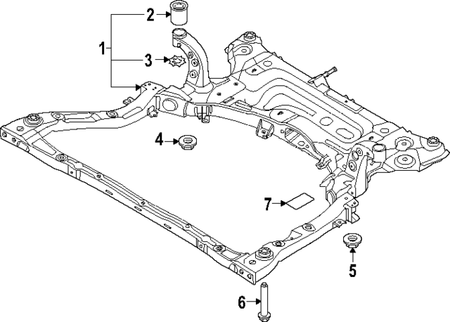 62405-AT000 - Suspension Cross-Member 2023-2024 Kia Niro | Kia.Parts Store
