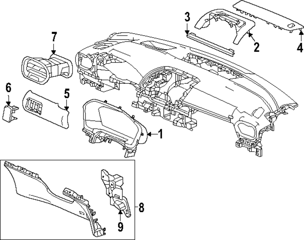 77200-T90-A02ZB - 2023-2025 Honda Pilot - Cluster Panel | Genuine Honda Parts