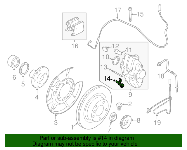 34216857151 - 2012-2021 BMW Disc Brake Anti-Rattle Clip (34-21-6-857 ...
