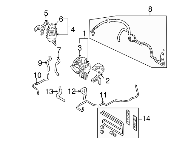 2005-2009 Hyundai Tucson Power Steering Pump 57100-2E000 | OEM Parts Online