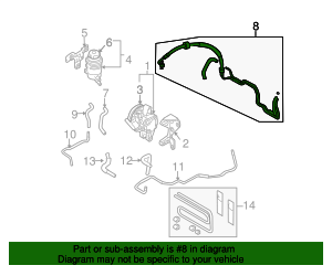 2005-2009 Hyundai Tucson Power Steering Pressure Hose 57510-2E001 | OEM ...