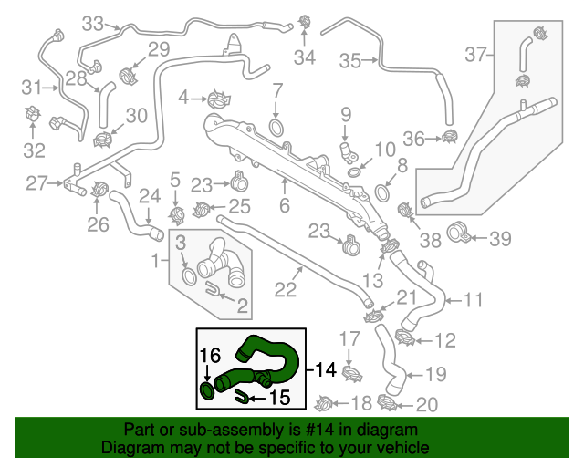 2003-2015 Audi Engine Coolant Hose 077-121-081-B | Audi USA Parts