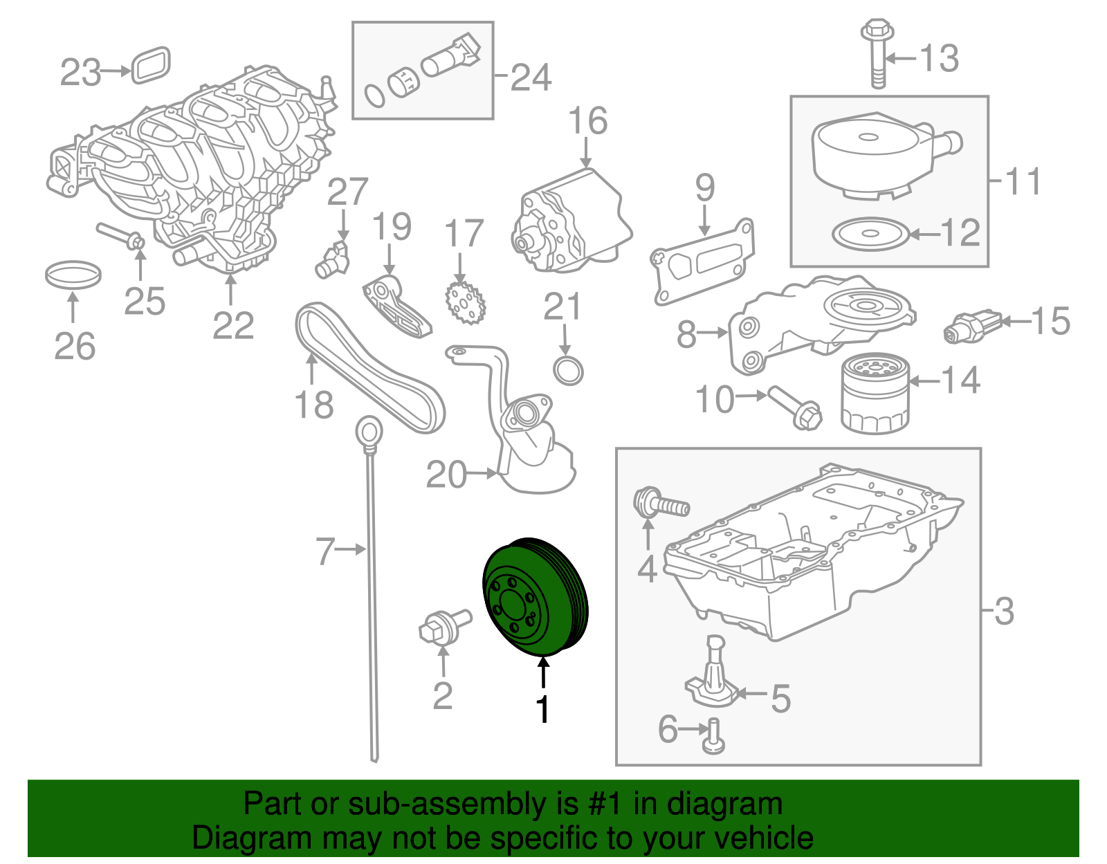 Genuine OEM Damper Pulley Part# JDE38472 Fits 2013-2017 Jaguar: Up To ...