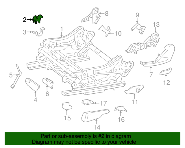 166-911-00-00 - Seat Adjuster Bracket 2012-2019 Mercedes-Benz ...