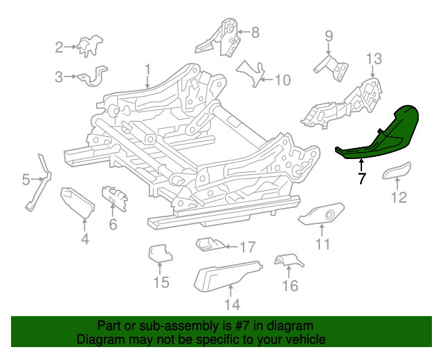 166-910-20-04-9051 - Seat Back Recliner Adjustment Mechanism Cover 2012-2019 Mercedes-Benz ...