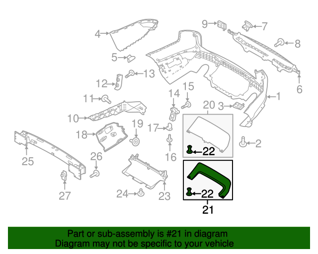 LR059944 - Bumper Cover Spacer Panel 2014-2015 Land Rover Range Rover ...