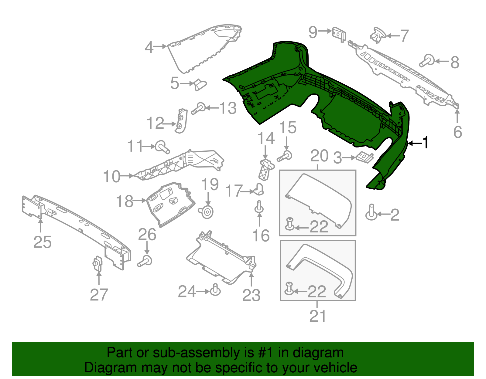 Genuine OEM Bumper Cover Part# LR063195 Fits 2014-2017 Land Rover Range ...