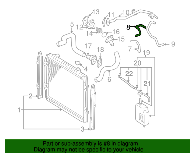 16264-75020 - Hose, Water Bypass, No. 2 - 1995-2000 Toyota | OEM ...