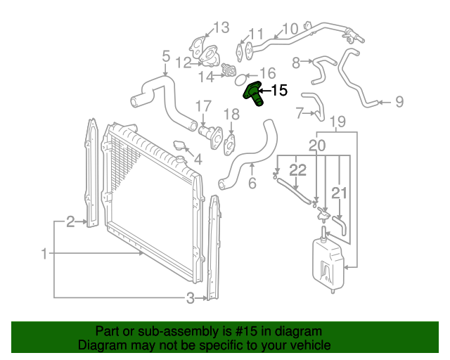 1994-2004 Toyota Water Inlet 16321-0W010 | OEM Parts Online