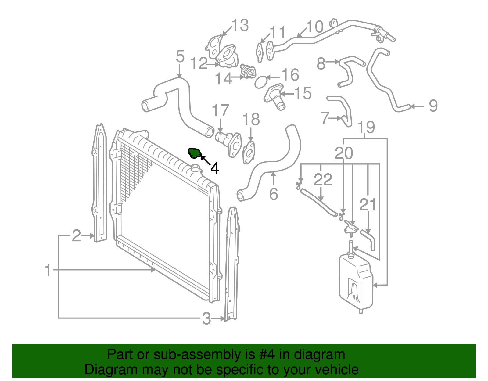 1995-2004 Toyota Tacoma Radiator Cap 16401-0C010 | Elmhurst Toyota Parts