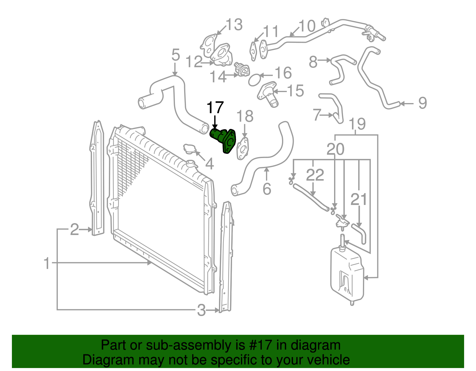 1994-2004 Toyota 1994-2004 Toyota - Engine Coolant Outlet Flange 16331 ...