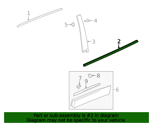 2020-2023 Cadillac XT6 Passenger Side Door Belt Molding 84239723 ...