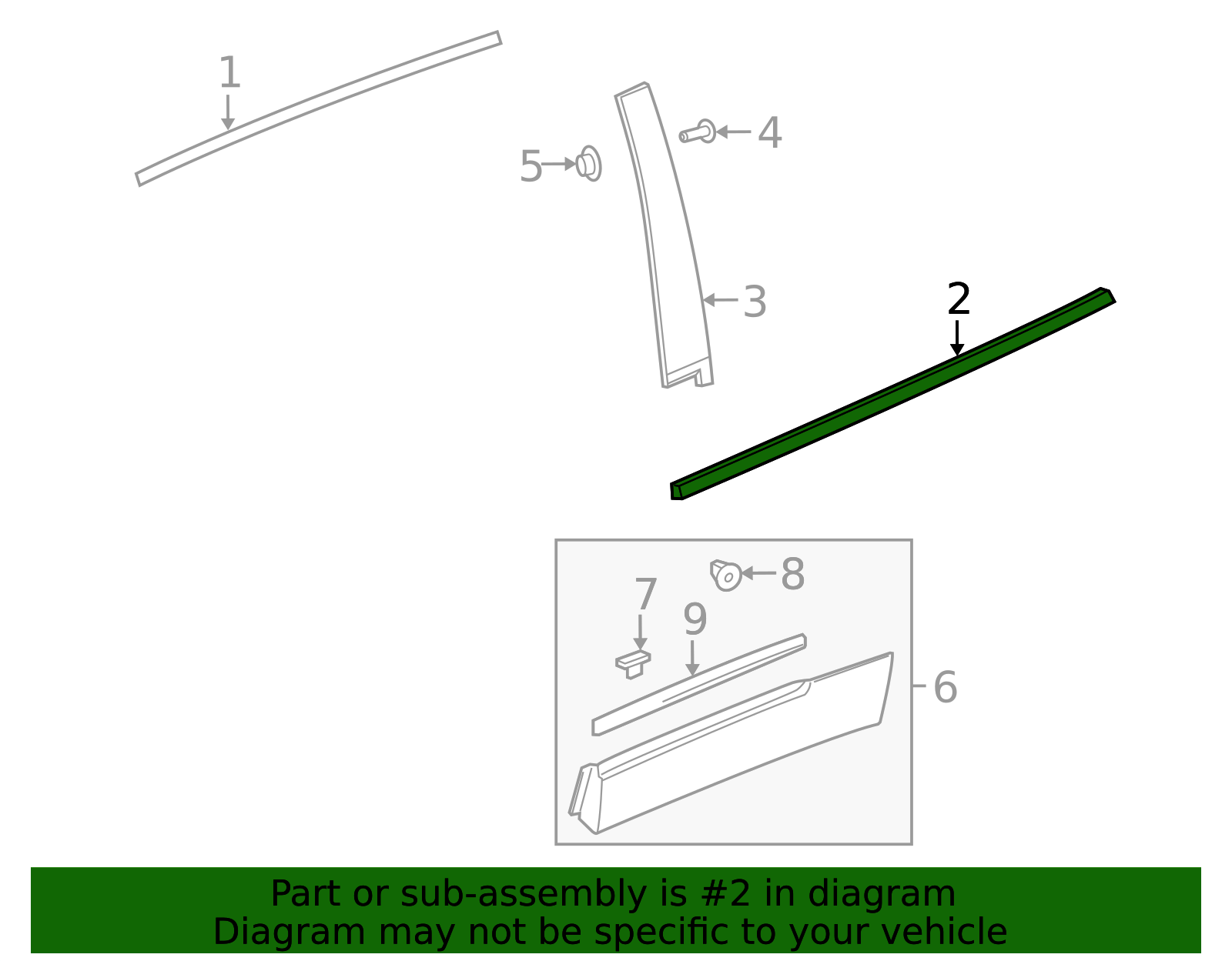 84239724 - Driver Side Door Belt Molding 2020-2025 Cadillac XT6 | Big 3 ...
