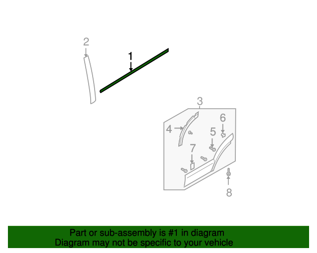 83220-3E001 - Belt Weather-Strip 2007-2009 Kia Sorento | Kia.Parts Store
