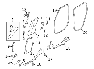 2020 Land Rover Pillar Trim LR131926 | OEM Parts Online