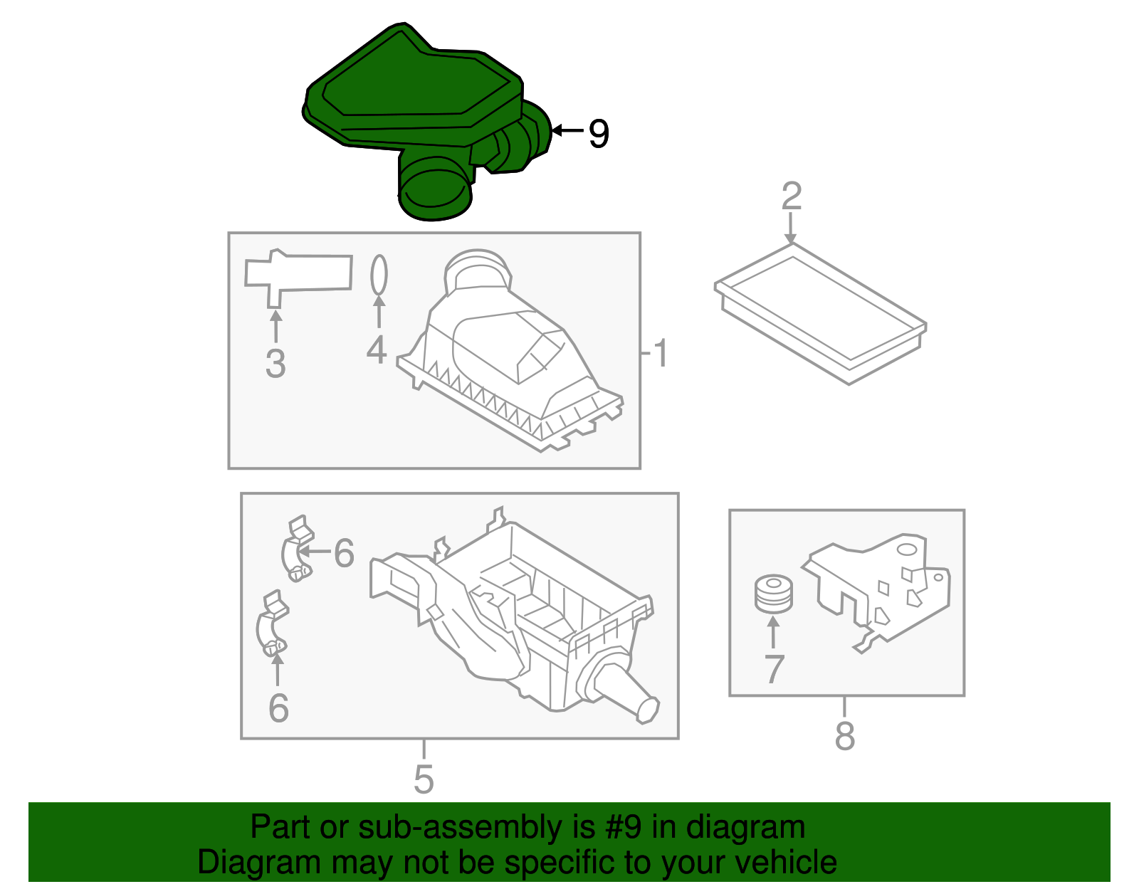 OEM Ford Air Inlet Assembly For 2011-2015 Ford - Part No. BT4Z-9B659-A ...