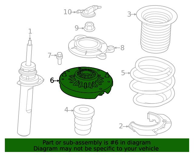 Genuine BMW 31-30-6-895-026 | Strut Mount | FREE Shipping on Most ...