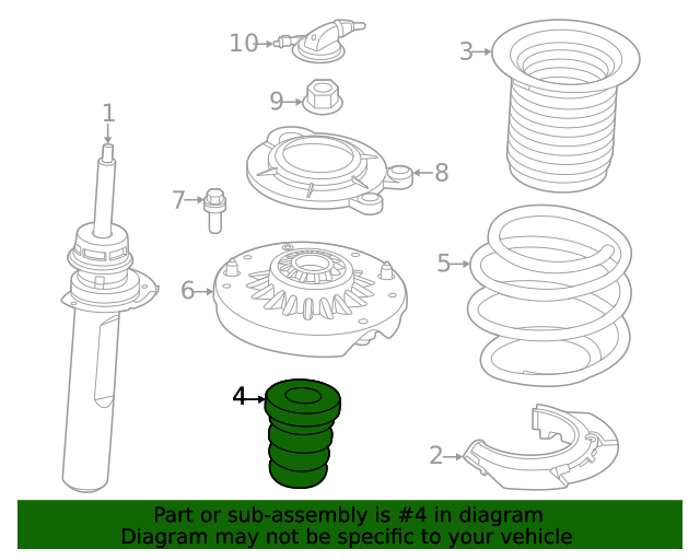 Genuine BMW 31-33-6-860-753 | Strut Bumper | FREE Shipping on Most ...