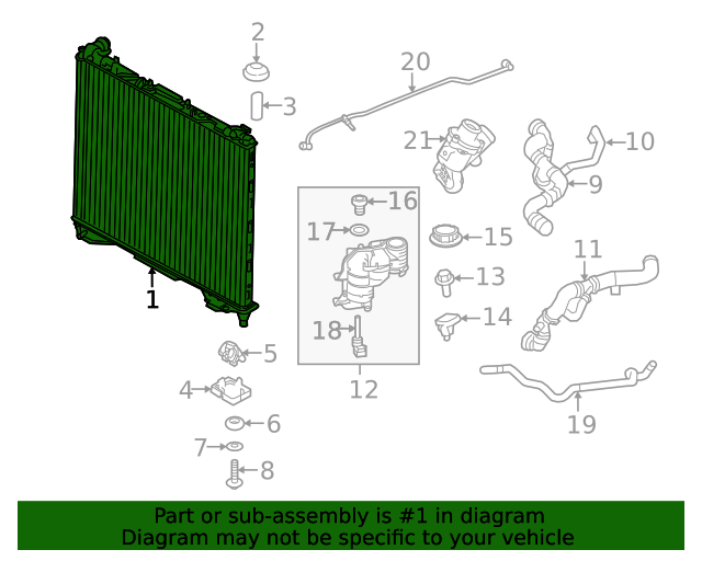 Genuine OEM Radiator Part# LR162114 Fits 2016-2021 Land Rover: Up To 35 ...