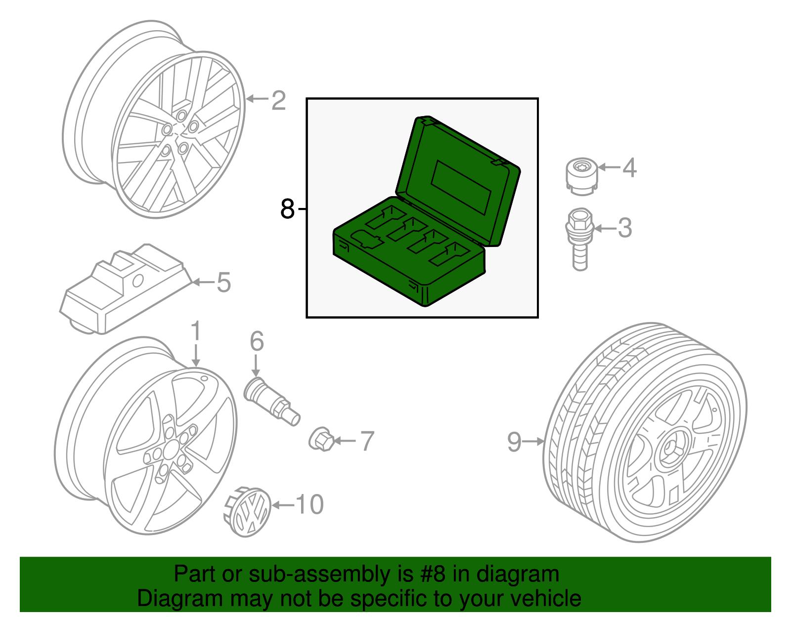 2015-2017 Volkswagen Touareg Wheel Lock Kit 2H0-698-137-A | OEM VW ...