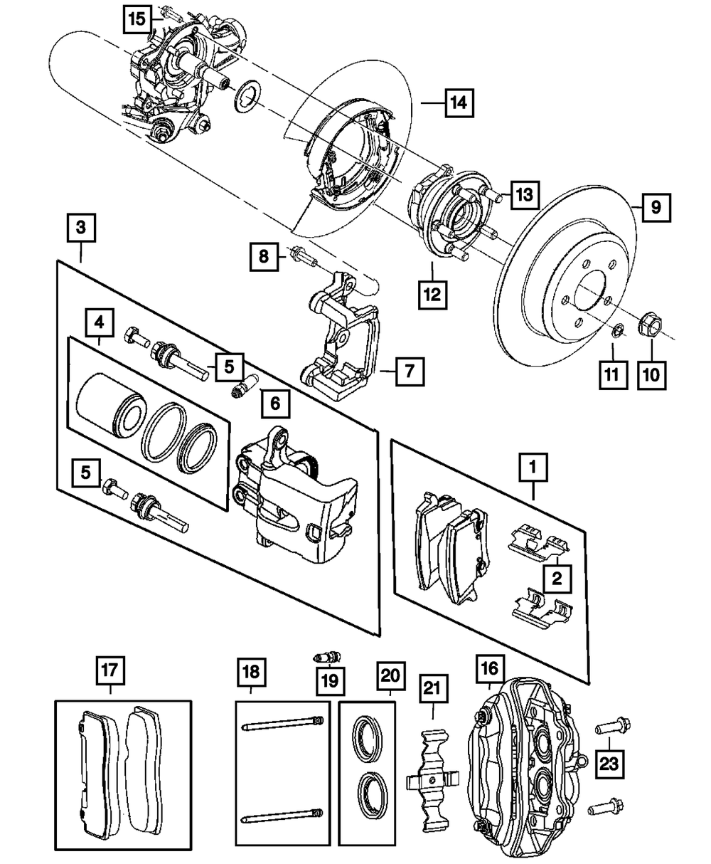 2012-2020 Mopar Rear Disc Brake Pad Kit 68144223AD | My Mopar Parts