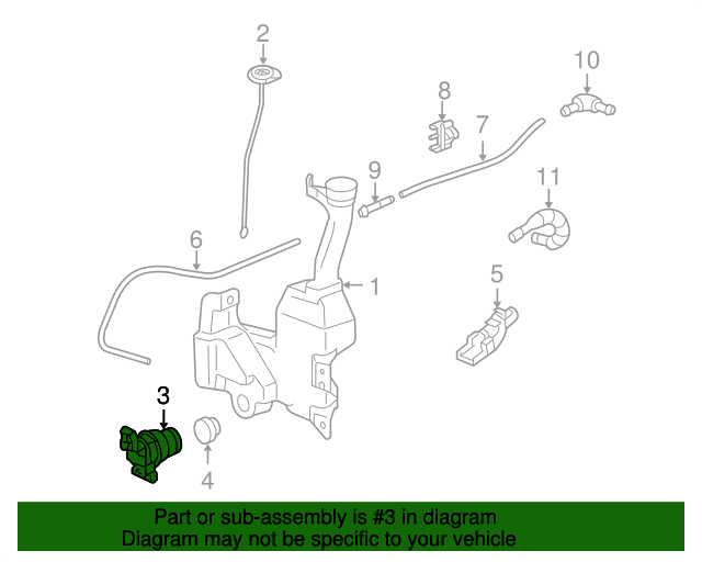 OEM Honda Pump Set, Washer (Front) For 2008-2017 Honda - Part# 76846 ...