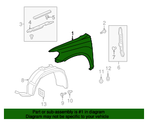 Toyota OEM Fender Part# 53801-0E080 | OEM Vehicle Parts