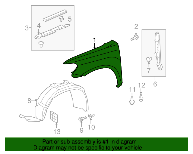 Toyota OEM Fender Part# 53801-0E080 | OEM Vehicle Parts