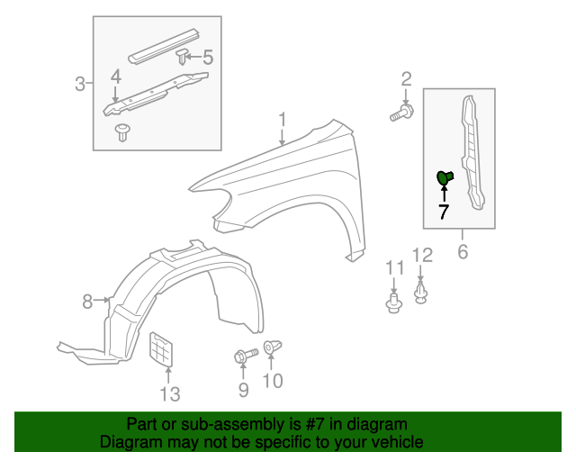 2008-2023 Toyota Fender Protection Film Clip 90467-06205-C0 | Toyota ...