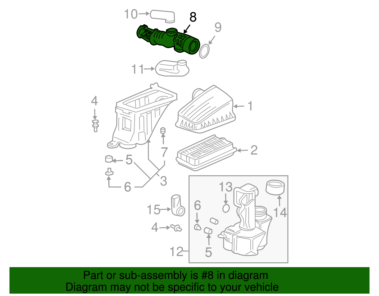 17228-RYP-A00 - Engine Air Intake Hose 2006-2008 Honda Pilot ...