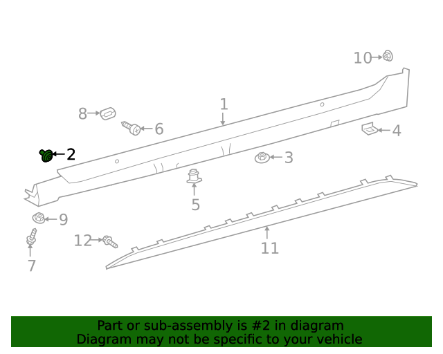 2012-2023 Toyota Rocker Molding Clip 75867-52020 | Toyota Parts Center