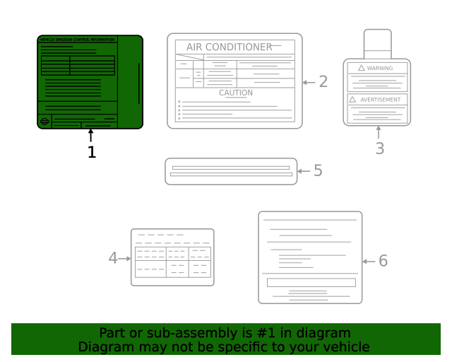 2021 Nissan Sentra Emission Label 14805-6LW0A | Hoffman Nissan Parts