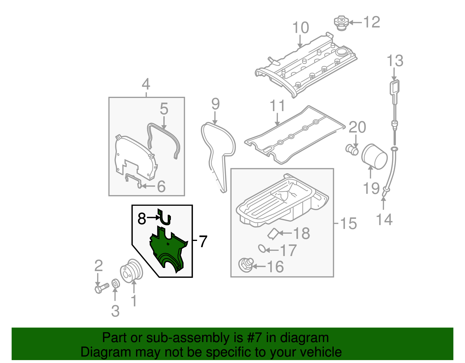2004-2008 Chevrolet Front Lower Timing Belt Cover 96350674 GM ...