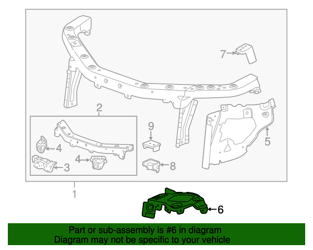 2010-2017 GM Driver Side Front End Sheet Metal Cross Brace 23303570 GM ...