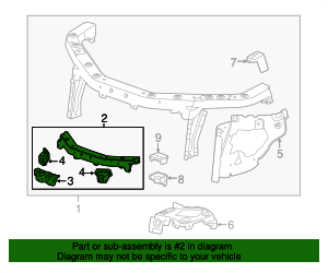 2010-2017 GM Front End Upper Center Tie Bar 25974358 GM | GMPartsDirect.com