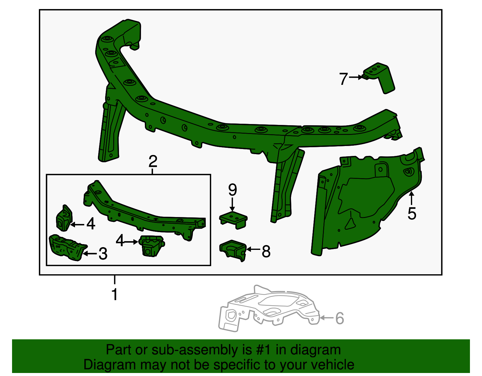 22783388 - Front End Upper Tie Bar 2010-2017 GM | GMPartsNow