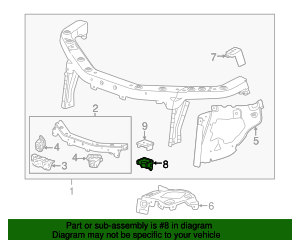 2010-2017 GM Headlamp and Fascia Mount Panel Center Bracket 25896694 GM ...
