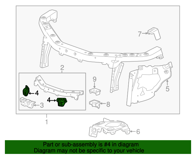 25792293 - Driver Side Radiator Support Bracket 2010-2017 GM ...