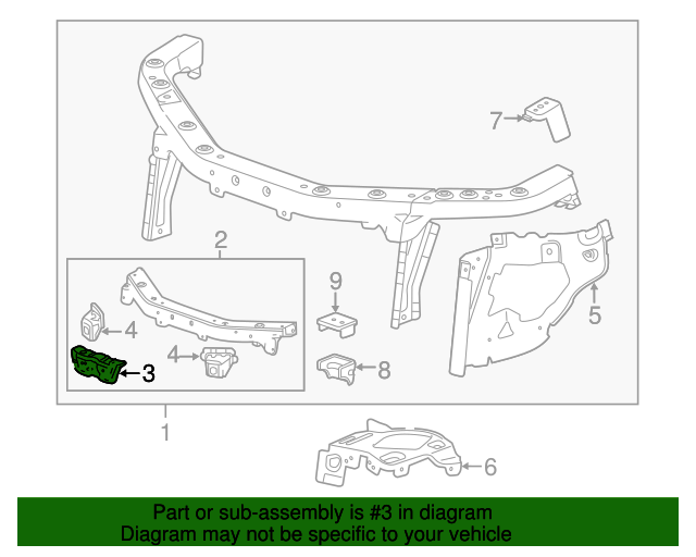 25792291 GM Front End Upper Tie Bar Support | GM Parts Store